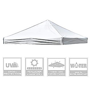Yescom 9.6x9.6ft Canopy Replacement Top EZ Pop Up Cover Instant Patio Pavilion Gazebo Sunshade Tent Oxford Cover Outdoor
