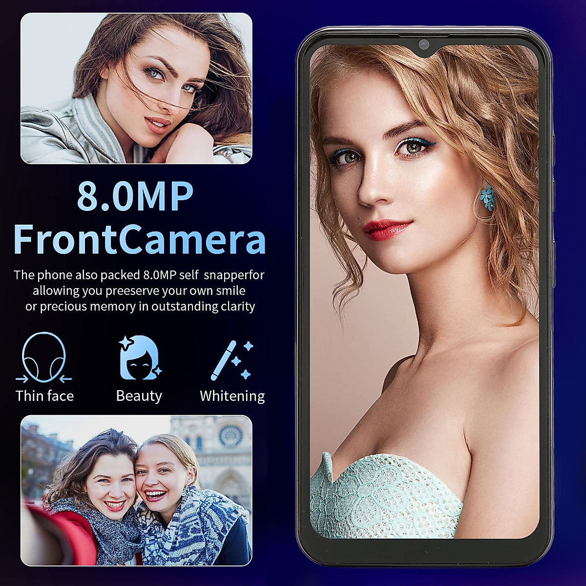 Black Cell Phone Unlocked Smartphone 5G 100-240V 6GB RAM 256GB ROM for Entertainment (US Plug)