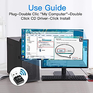 KuWFi Wireless USB Adapter, Dual Band AC1200 WiFi Adapter USB Network Card Dongle 1200Mbps 5Ghz Antenna for Desktop Laptop PC