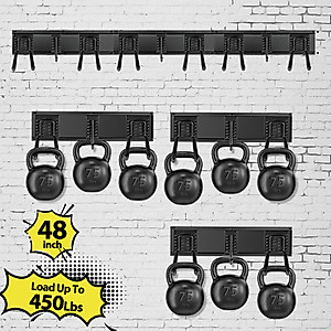 Gatsowm Tool Storage Rack Wall Mount, 48 Inch Adjustable Garage Tool Organizer, Heavy Duty Garden Tool Organizer Rack, Yard Tool Organizer for Rake Shovel Broom Mop Wall Holder