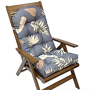 SHENJIA Patio Adirondack Chair Cushions 43” X 20” Tufted Wicker Chair Cushions Rocking Chair Replacement Cushion W/Fixing Straps, Tatami Floor Seat Pads for Indoor Outdoor Furniture(Color:Blue)
