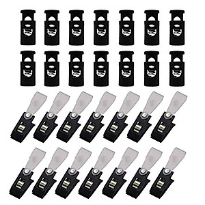 Huouo 30 Pack Garden Flag Stoppers and Anti-Wind Clips, Spring Stops Accessories for Garden Yard Flag Poles Stands