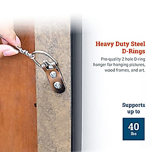 Heavy Duty D-Ring Picture Hangers - 50 Pack - 2 Hole with Screws - Picture Hang Solutions