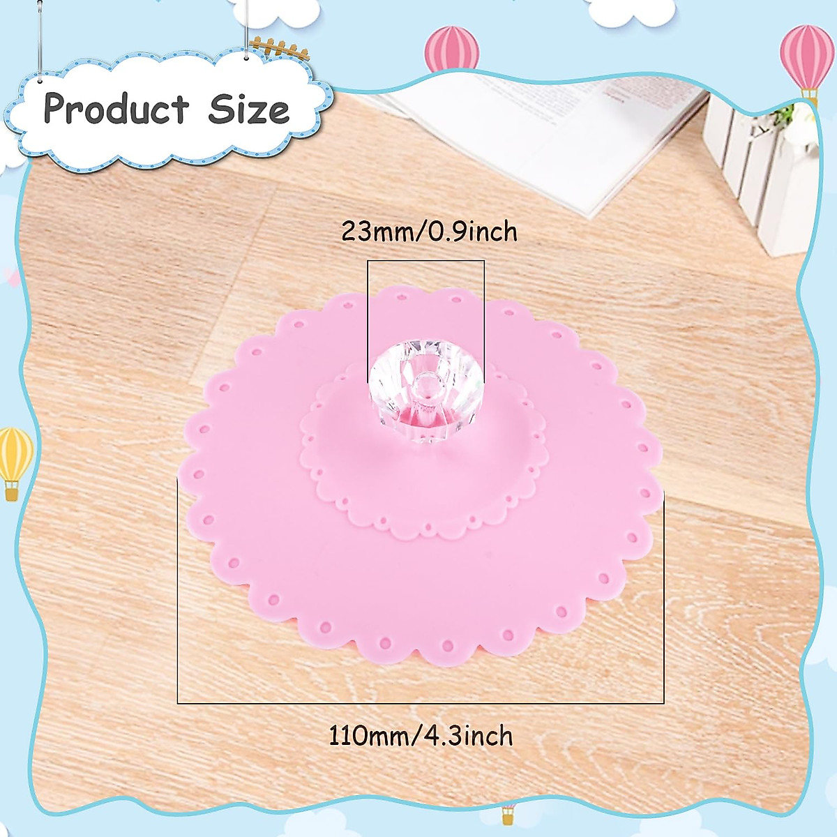 BOSMIOW 10pcs Silicone Cup Lid,Camping Colorful Anti-Dust Silicone Mug Cover,Flexible Silicone Outdoor Drink Cover,Diamond Dust Cup Cover for Mugs,Cups,Tea Pots,10 Colors