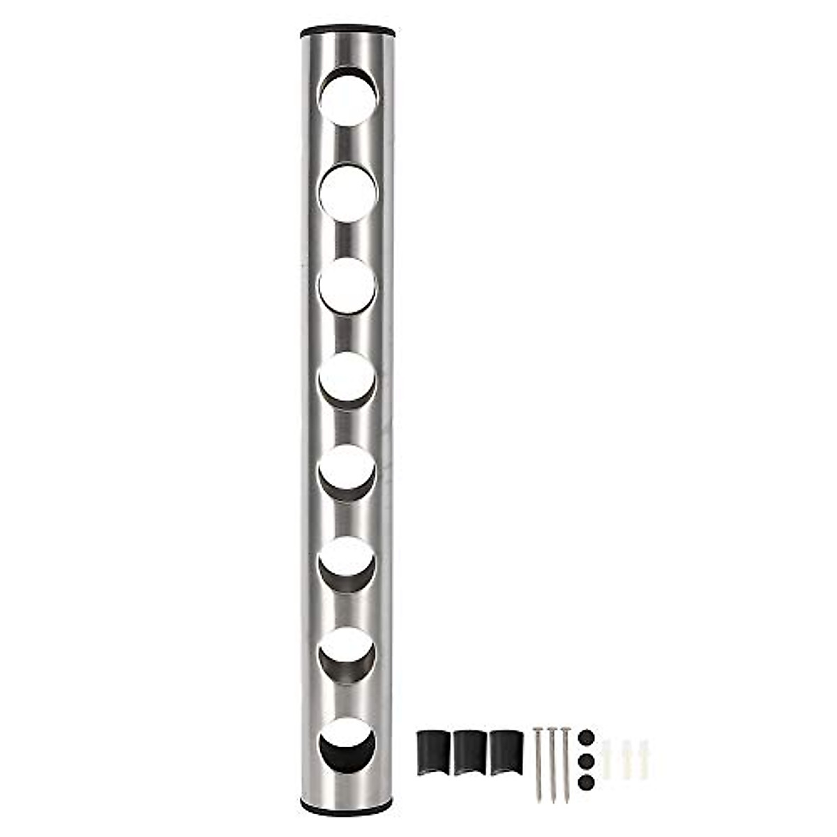 Wall Bottle Holder, Stainless Steel Wall Mounted Vertical Wine Holder Rack for Household Bar Supplies(Silver 8 Holes) Older Red Wine Bottle (stainless steel 8 holes)