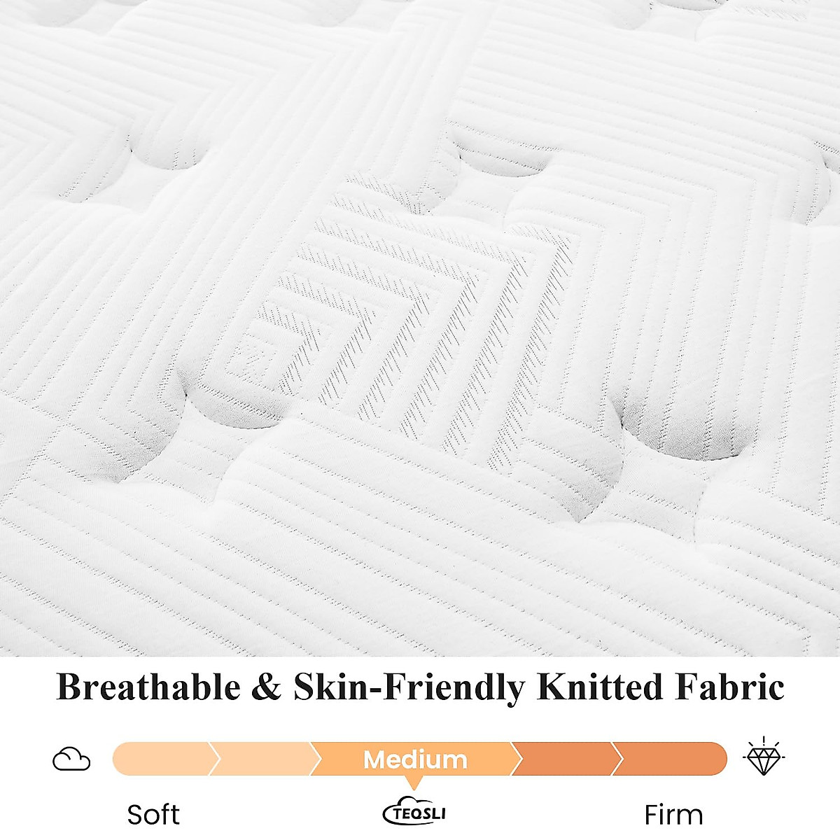 TeQsli Queen Mattress, 12 Inch Memory Foam Innerspring Hybrid Mattress in a Box