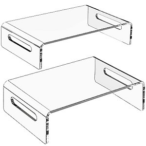 Zimilar 2 Pack Monitor Stand Riser, Acrylic Monitor Stand for Computer, Laptop, Printer, Notebook, Premium Clear Laptop Stand Acrylic Monitor Riser for Home Office, Monitor Stands for 2 Monitors
