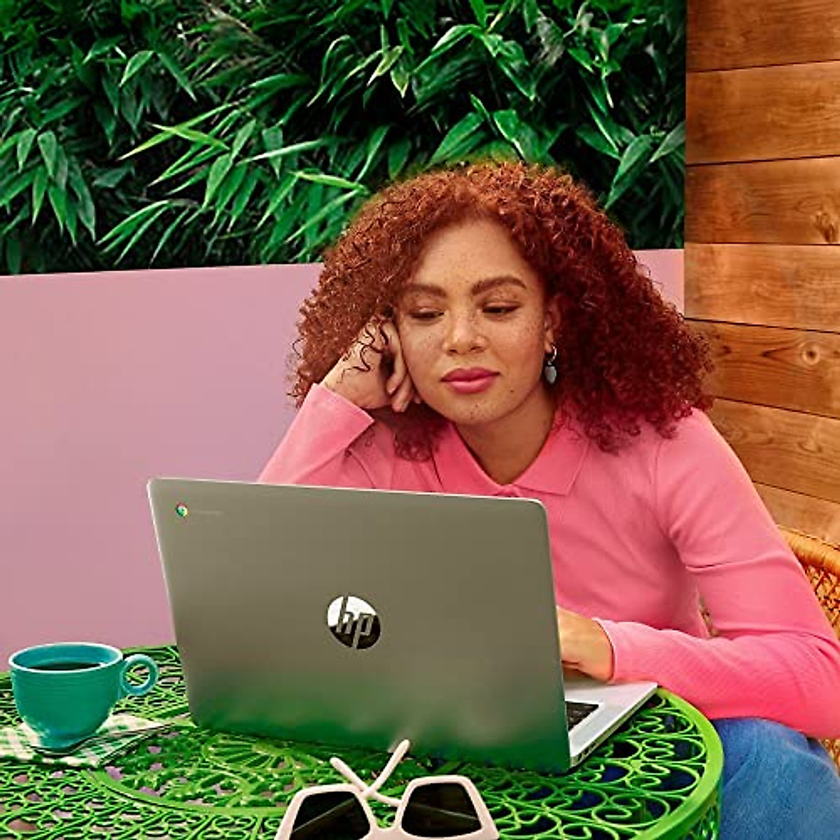 HP 2023 est Chromebook Laptop Student Business,14'' HD Display,Quad-Core Intel Celeron N4120 Processor,4GB RAM,64GB eMMC,720p Webcam,WiFi,Bluetooth,14+ Hrs Battery,Chrome OS+MarxsolCables Modern Gray