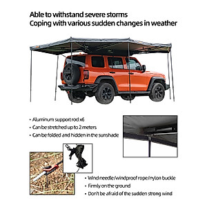 BAMACAR Naturnest Awning, 270 Awning Car Awning For Jeep Van Truck SUV Awning, Overland awning, Naturnest 270 Degree Awning, Car Canopy For OVS RV Awning, Vehicle Awning, Trailer Awning, Camper Awning