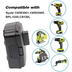 Bonacell 2 Pack 4000mAh 12V Replacement for Ryobi 12V Battery Compatible with RYOBI CB120L CB121L BPL-1220 130503001 130503005, 12V Lithium Battery (NOT for CB120N)