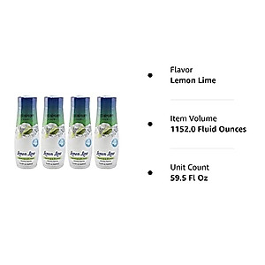 SodaStream Lemon Lime, 14.8 Fl Oz (Pack of 4)