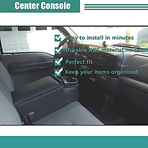 MOOSUN Universal Truck Seat/Bench Contractor Center Console Business Organizer and Storage with Adjustable Cup Holders, Clip Board, and Padded Top Lid for Armrest, Grey