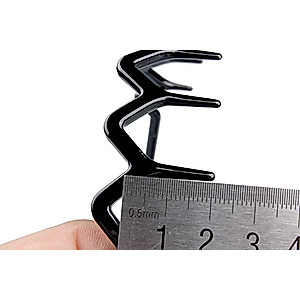 KALIYOTO Set of 2 Zig Zag Black Plastic Sharks Tooth Hair Comb Headband for womens(1 Black Color+1 brown)