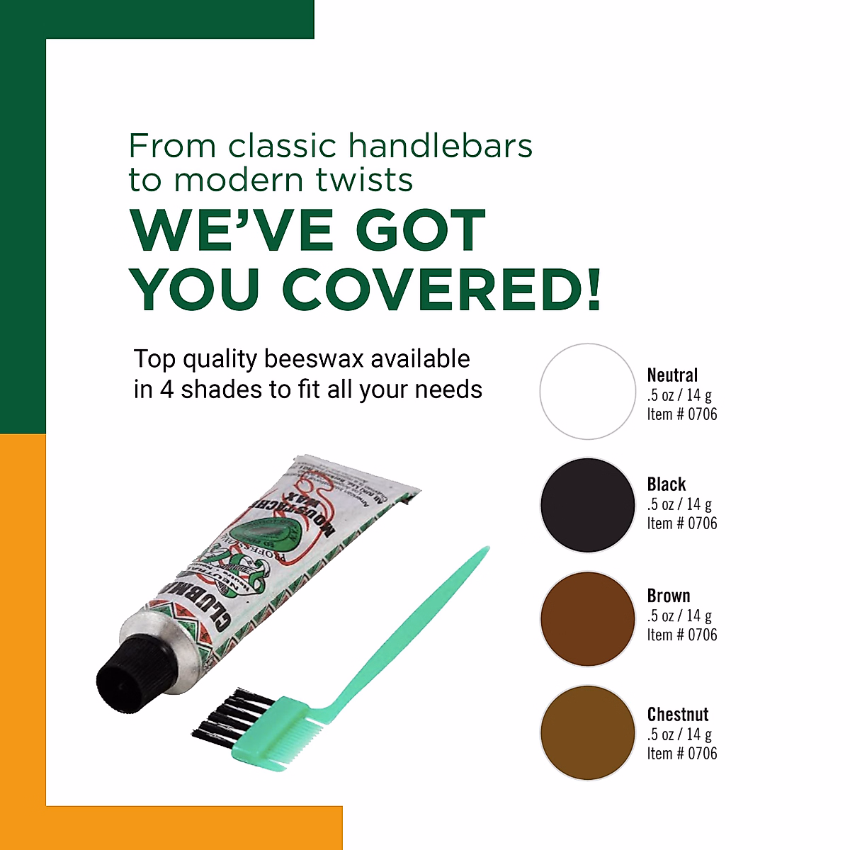 Clubman Moustache Wax Hang Pack - Neutral, 0.5 oz