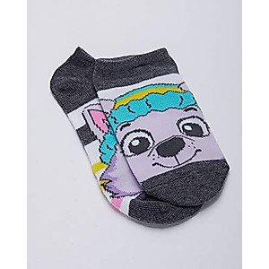 Nickelodeon Girls Paw Patrol 5 Pack No Show Casual Sock, Multi, 6-8.5 US