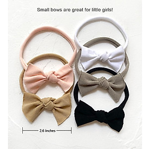 Cherssy Newborn Headbands and Hair Bows, 10pcs Super Soft Nylon Hairbands for Baby Girls