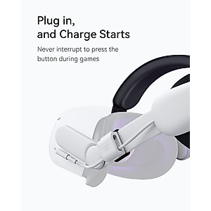 KIWI design Elite Strap with Battery and Face Cushion Pad Compatible with Quest 2