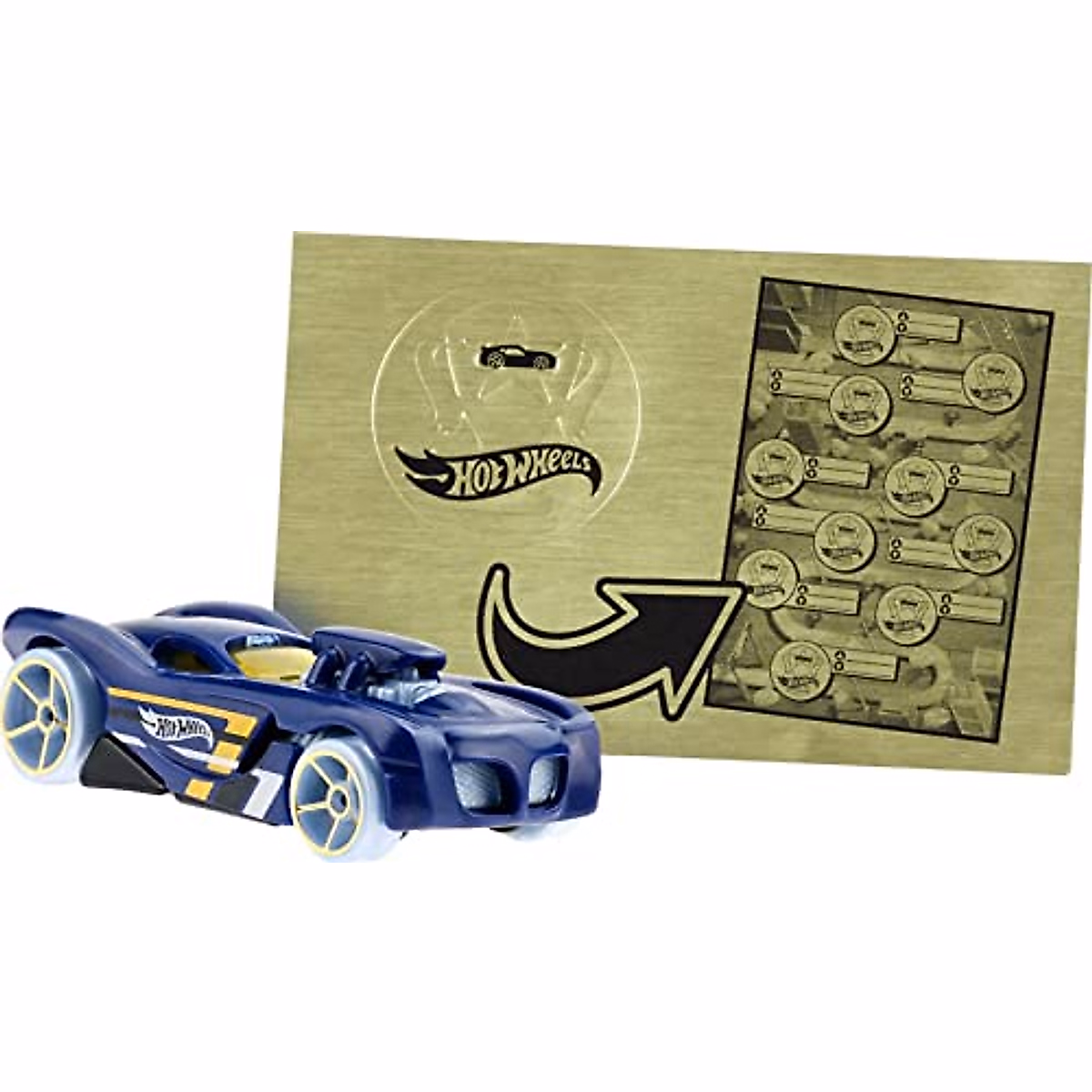 Hot Wheels HW Rewards Cars Themed Assorted 10-Pack of Individually Wrapped 1:64 Scale Vehicles & Gold Stickers, Gifts for Kids 3 Years Old & Older