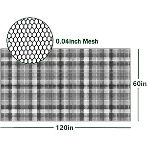 SJHmoo Mosquito Net Cloth Fabric, DIY Insect Pest Barrier Mesh Nets for Porch/Outdoor/Bed/Wedding, Black 60x120in