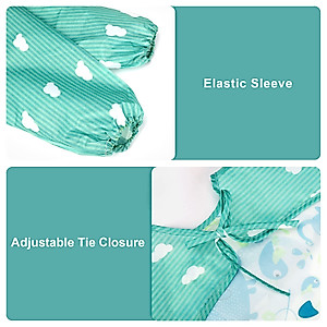 Accmor 5pcs Long Sleeve Baby Bibs, Waterproof Sleeved Bibs for Eating Feeding, Toddler Baby Girls Boys Smock Bibs for 6-36 Months