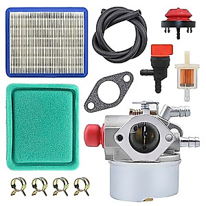 FitBest 640025 640017B Carburetor with 36046 Air Filter Tune up kit for Tecumseh OHH45 OHH50 OHH55 OHH60 OHH65 5.5HP 6.5HP OHH Enduro OHV Engine Lawn Mower Replace 640014 640017 640117 640004 640025A