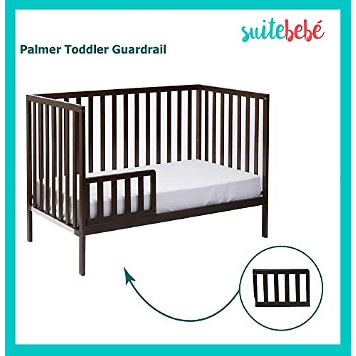 Suite Bebe Palmer Toddler Guard Rail, Espresso