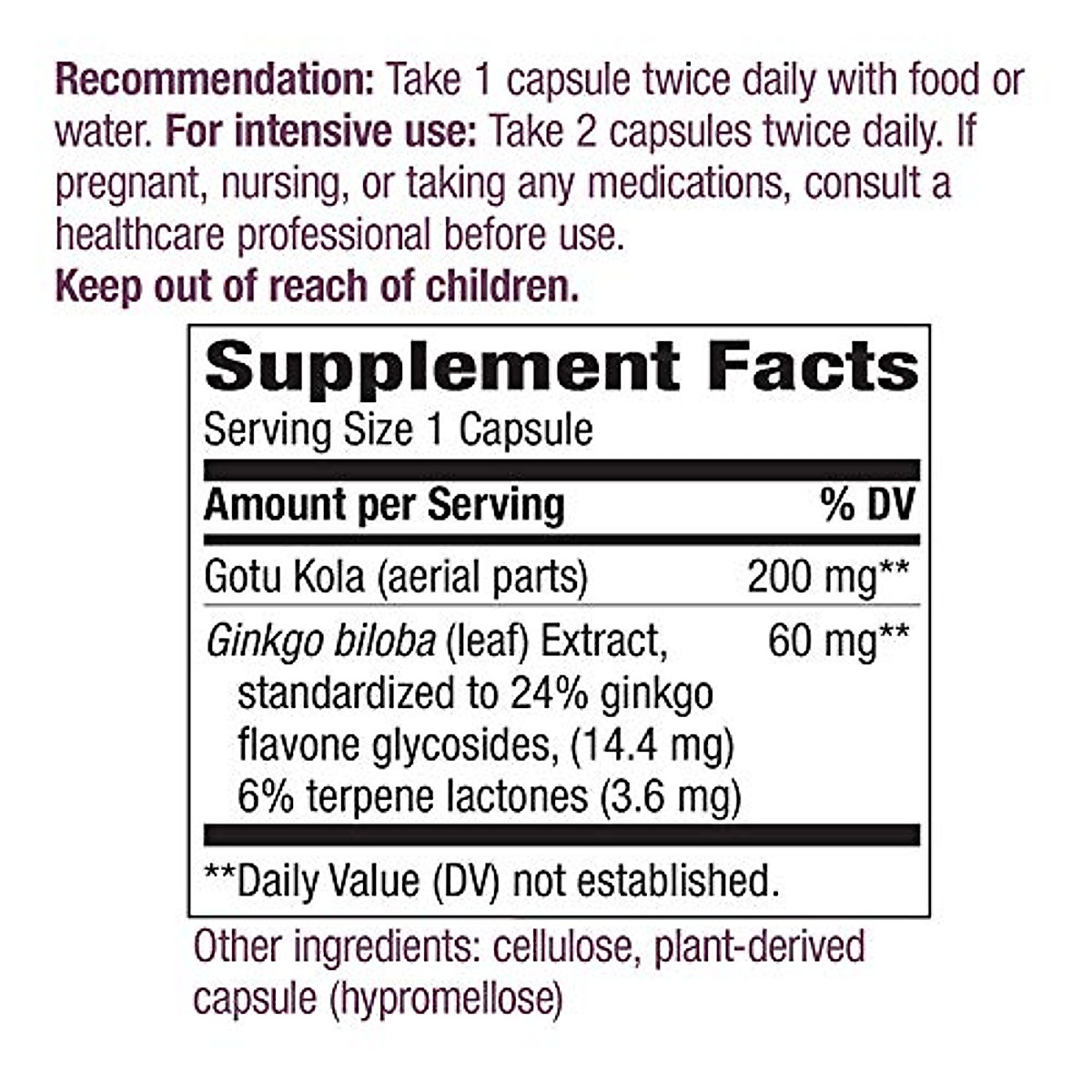 Nature's Way Premium Extract Ginkgo, Memory and Concentration*, 120 Capsules