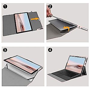 Fintie Case for Microsoft Surface Go 3 (2021) / Surface Go 2 (2020) / Surface Go (2018) - Multiple Angle Viewing Portfolio Business Cover, Compatible with Type Cover Keyboard (Rose Gold)