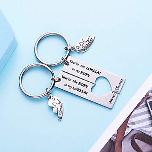 LParkin Gilmore Girls Merchandise Keychains For Mother Daughter Gifts Keychain Set of 2