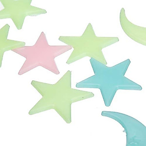 liuqingwind 20Pcs 3D Three-Dimensional Plastic Wall Paste Luminous Glow in The Dark Stars Moon Decals Party Home Decor Wall Stickers