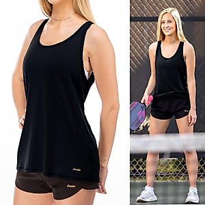 Franklin Sports Women's Lattice Back Tank Top-Relaxed fit, Black, X-Large