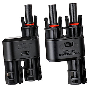 LINXIU Solar Branch Connector Waterproof 2 to1 Branch Connectors Solid Copper Terminal for Parallel Connection Between Solar Panels 1 Pairs