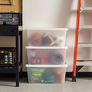 IRIS USA 5Pack 68qt/17gal Clear View Plastic Storage Bin with Lid