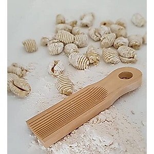 Rounded Gnocchi Board Paddle, Unique Curved Design for Handmaking Italian Gnocchi Pasta. Perfect Ridges that Form the Grooves on the Gnocchi. Easy to Use and Clean. Gnocchi Party at Home.