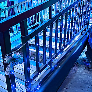 YOLIGHT 16.5ft 192 LED Halloween Icicle Lights Outdoor, Icicle Christmas Lights with Remote, 8 Modes Twinkle Curtain String Lights, Wedding Party Home Garden Roof Xmas Decoration(Purple)