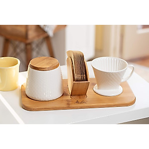 Melitta Artisan Porcelain Pour-Over Coffeemaker and Canister Set, White