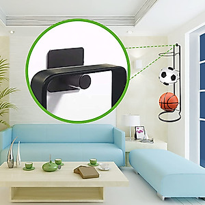 Basketball Ball Storage Rack, 3 Tier Cube Ball Storage Holder, Freestanding Garage Sport Equipment Organizer Innovative Indoor Removable Vertical Display Stand for Volleyball Football Basketball