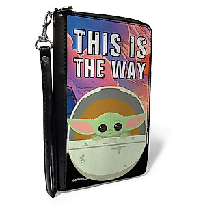 Buckle-Down Women's PU Zip Around Wallet Rectangle-Star Wars The Child, 7.5"x4.5"