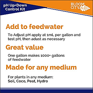 Bloom City Professional pH Up + Down Control Kit for Optimal Nutrient Uptake (two 1 quart bottles) 64 total oz