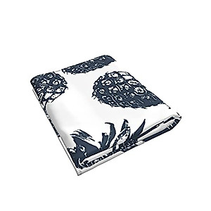 Dark Blue Pineapple Hand Towel Watercolor Summer Fruit Face Towel Soft Fingertip Graphic Hand Towels for Bathroom Kitchen Hotel Yoga & Gym 27.5 X 15.7'