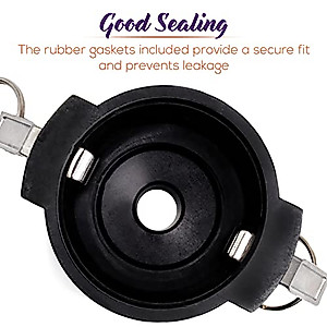 Genuine Harvest 2” IBC Camlock tote connector fitting/polypropylene IBC tote garden hose fitting standard with Stainless Steel Cam Levers - Pack of (1)