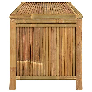 'vidaXL Farmhouse Style Bamboo Garden Storage Box - Versatile Outdoor Storage Bench with Ample Space and Weather Resistance., Brown, 319875