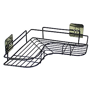 Corner Shower Caddy Adhesive,Black Shower Organizer Corner,Rustproof Shower Caddy Shelf for Bathroom Storage,Dorm Room Shower Corner Organizer