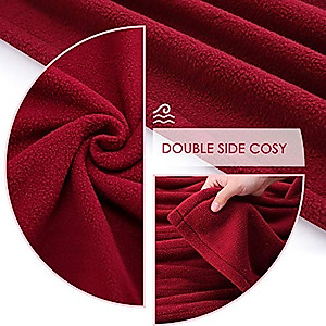 Electric Heated Blanket Twin Size 62'' x 84'' Super Cozy Soft Fleece Fast Heating & ETL Certification with 10 Hours Auto-Off & 4 Heating Levels - Red Wine