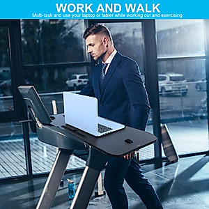 Treadmill Laptop Desk,NEXAN Universal Ergonomic Platform for Notebooks, Tablets, Laptops, Workstation for Treadmill Handlebars up to 35 inches with Cup Tablet Phone Holder…