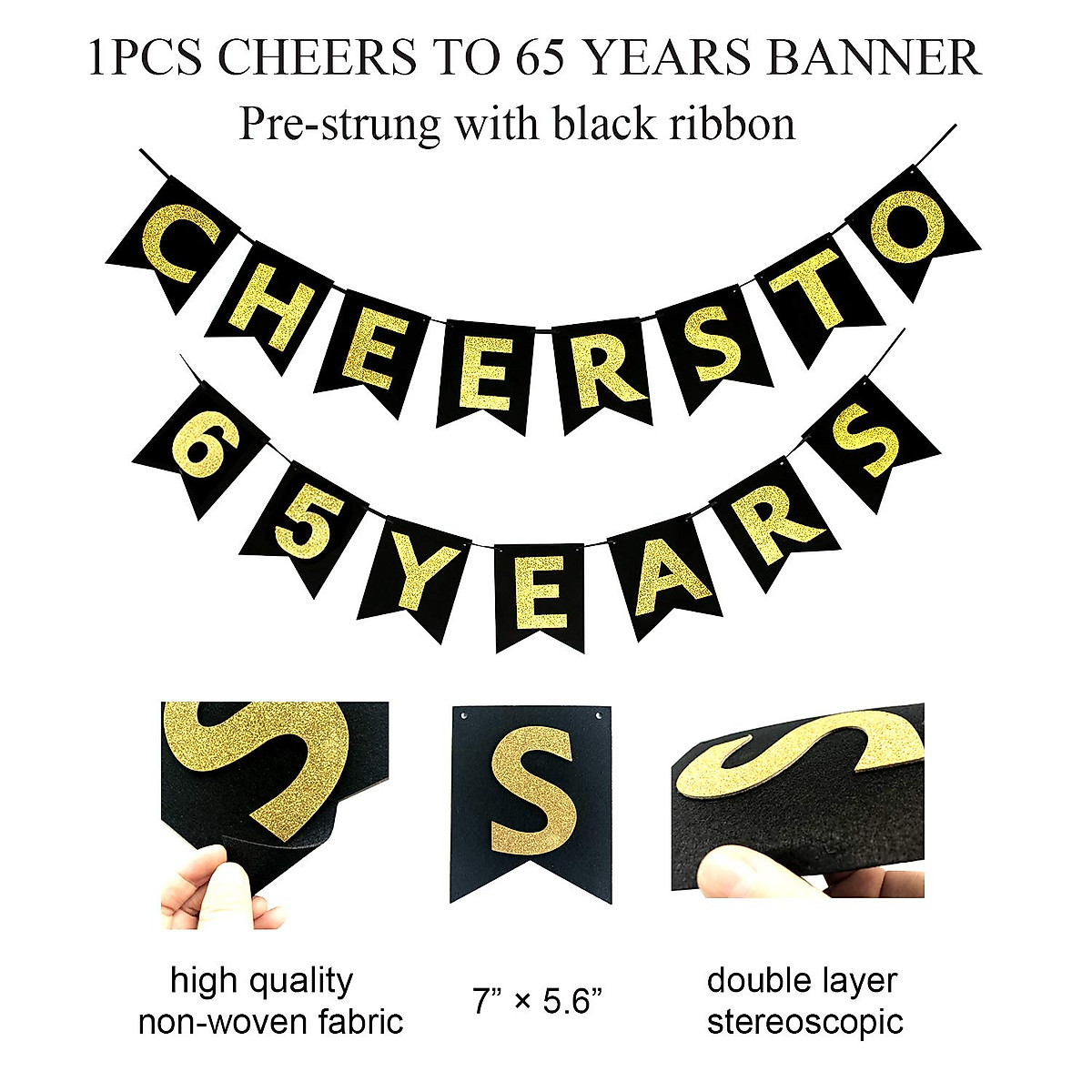 Celebrate 65th Birthday with Elegant Gold & Black Decorations