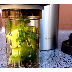 OVENTE Stainless Steel Vacuum Insulated Coffee Water Mug, 16oz Portable Double Wall Handheld Tumbler with Tea Infuser, BPA-Free Spill Proof Travel Friendly for Hot Cold Beverage, Gunmetal MSA16G