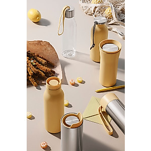 Eva Solo | Urban To Go Cup recycled 12oz | Danish Design | Double Walled Thermo Cup with Vacuum | Recycled Steel | Golden sand