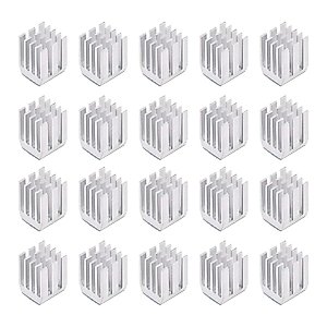 uxcell Heatsink with Thermal Conductive Adhesive Tape 9 x 9 x 12mm Silver 20pcs