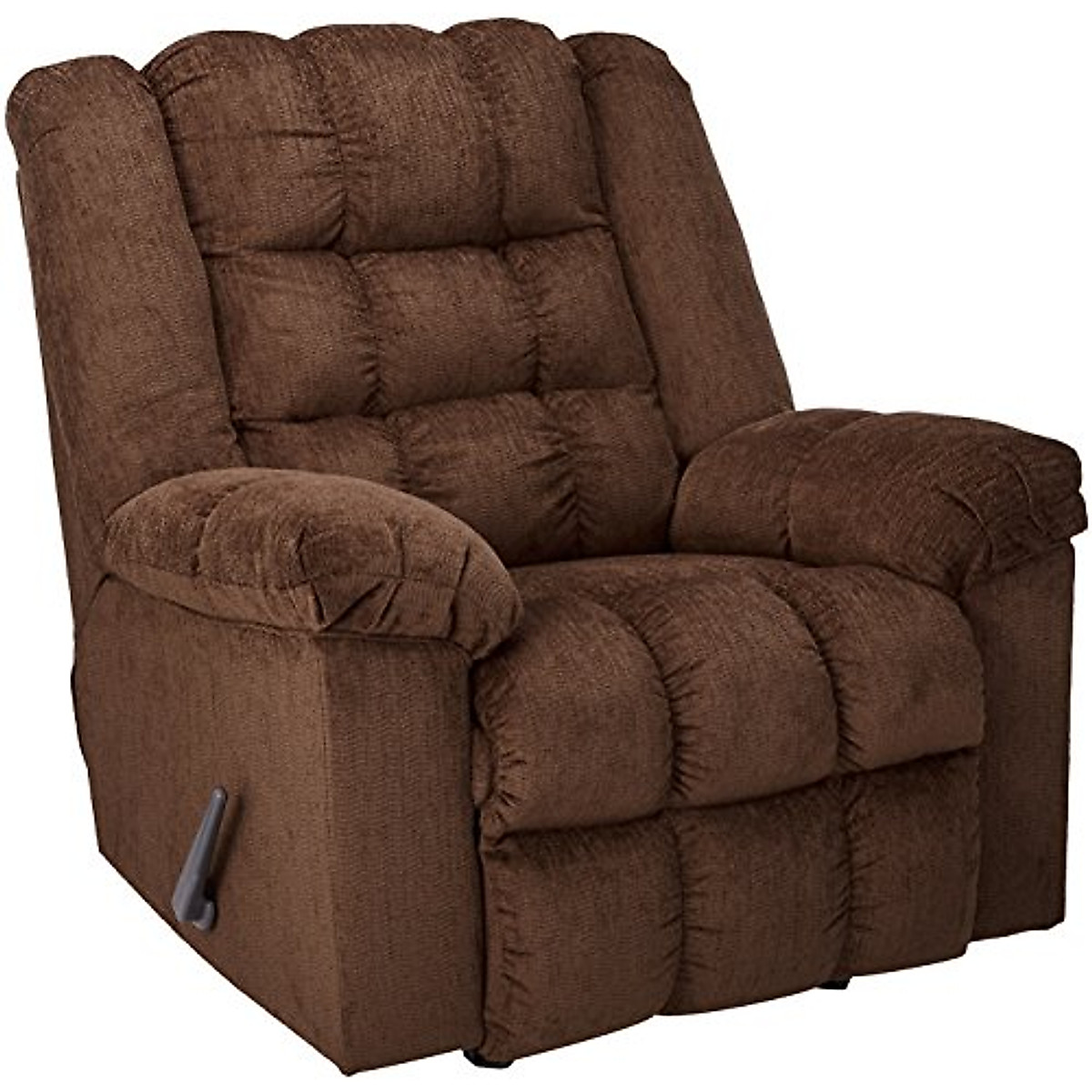 Signature Design by Ashley Ludden Ultra Plush Manual Rocker Recliner with Tufted Back, Dark Brown